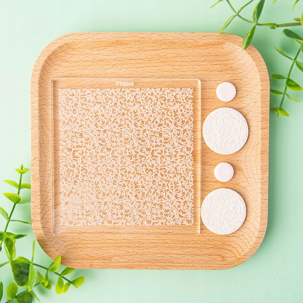 Clay Embossing Mold with Wood Tray Embossed Folder Paper Crafting for ...