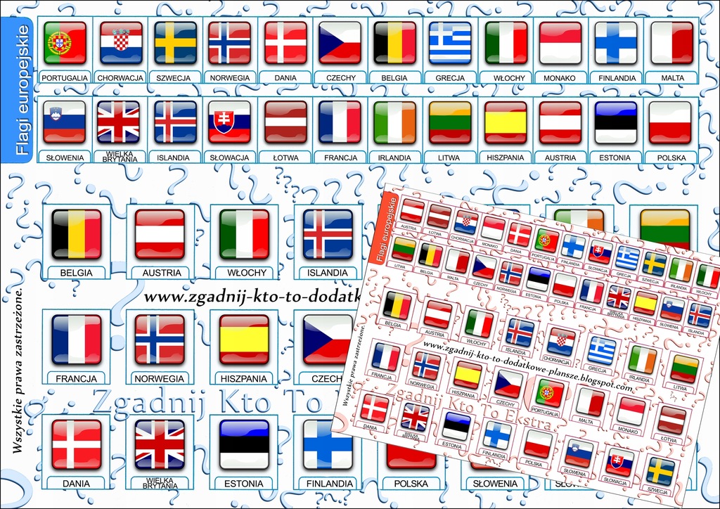 PLANSZE - Zgadnij Kto Jest EKSTRA E12 EUROPA FLAGI - 8684796920 ...
