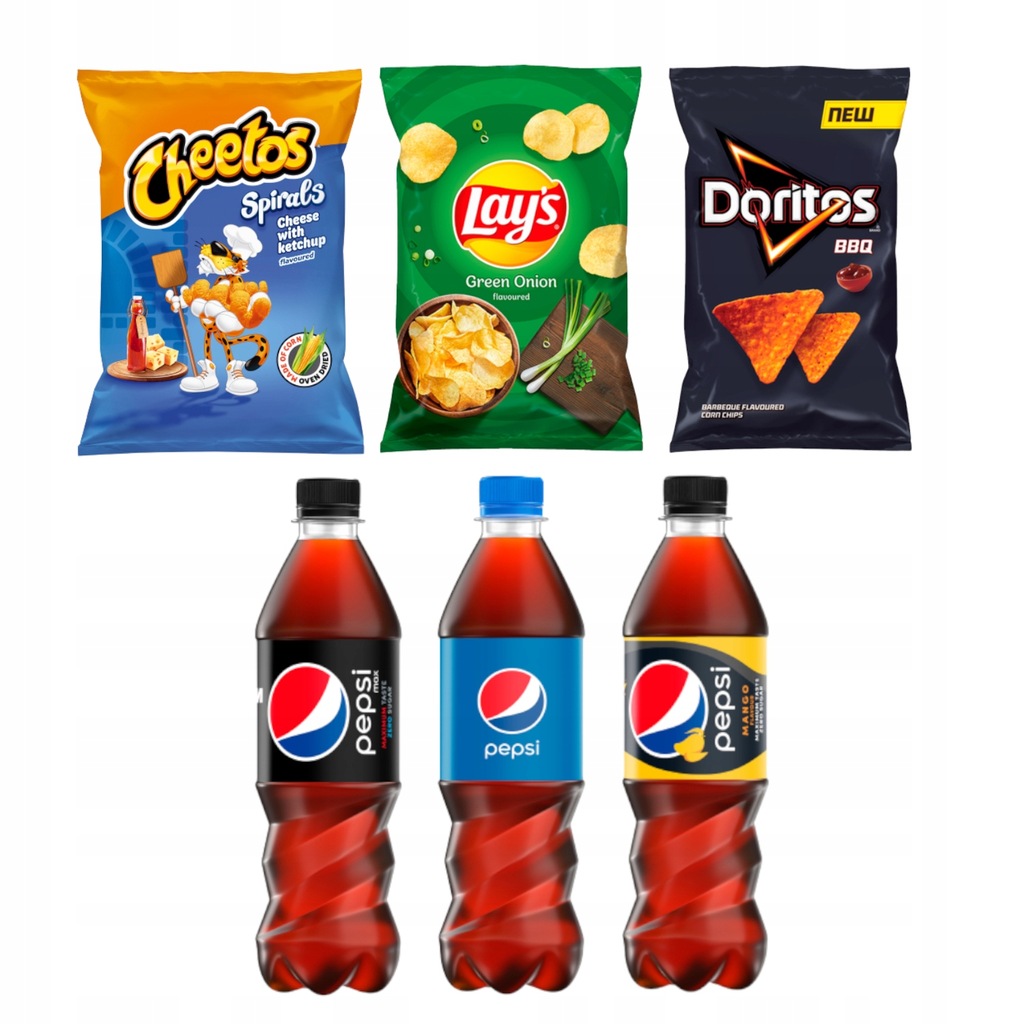 Zestaw imprezowy Mix Pepsi Lays Doritos Cheetos - 12539523152 - oficjalne archiwum Allegro