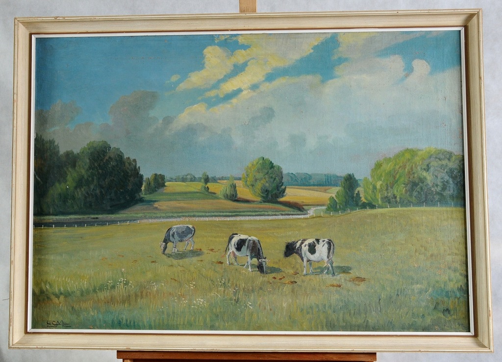 LEO CHARLES MOLLER (1899-1992) KROWY OBRAZ OLEJNY! - 12088109987 ...