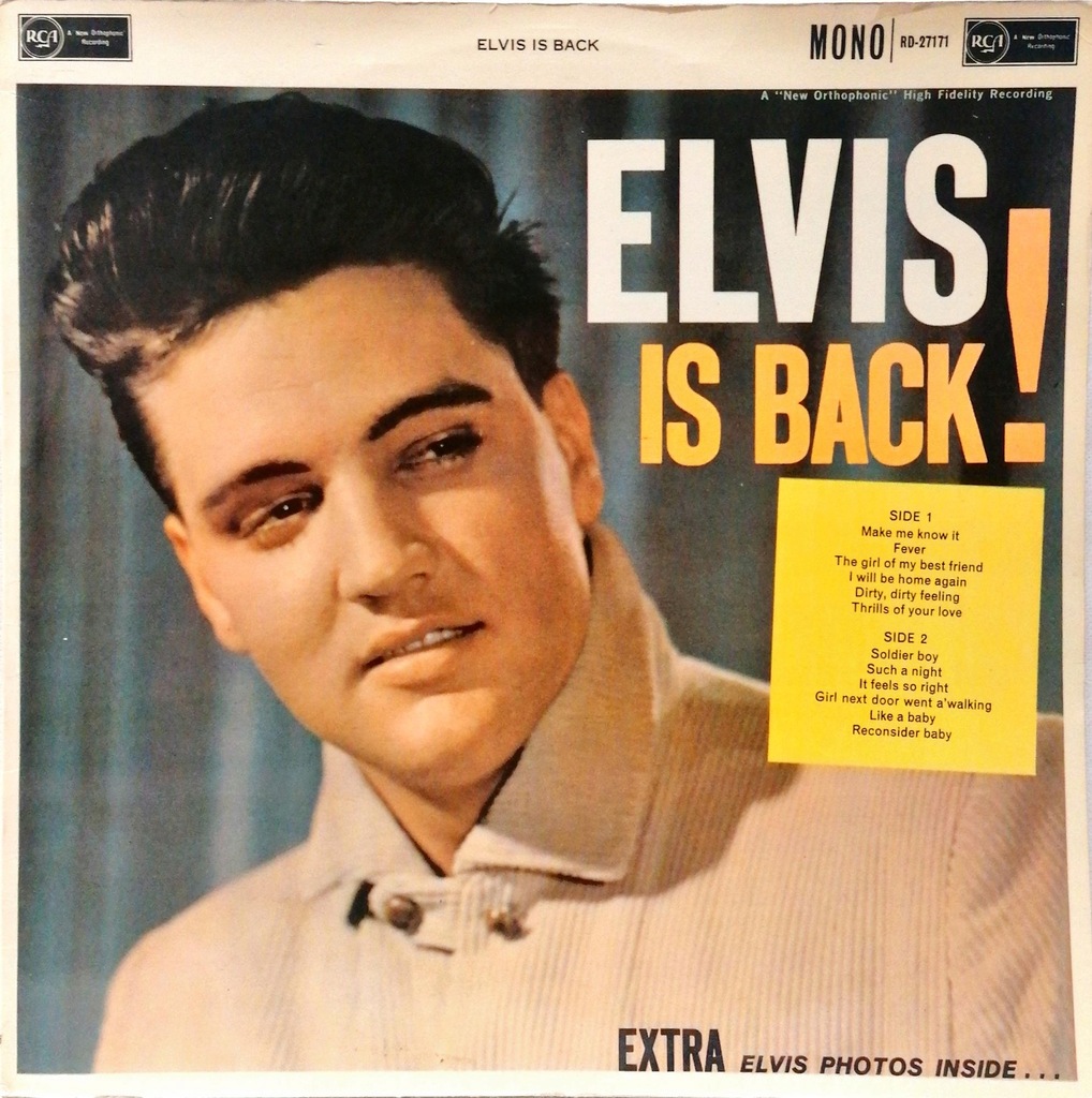 Elvis Presley Elvis Is Back LP RD27171 VG - 12004371996 - oficjalne ...
