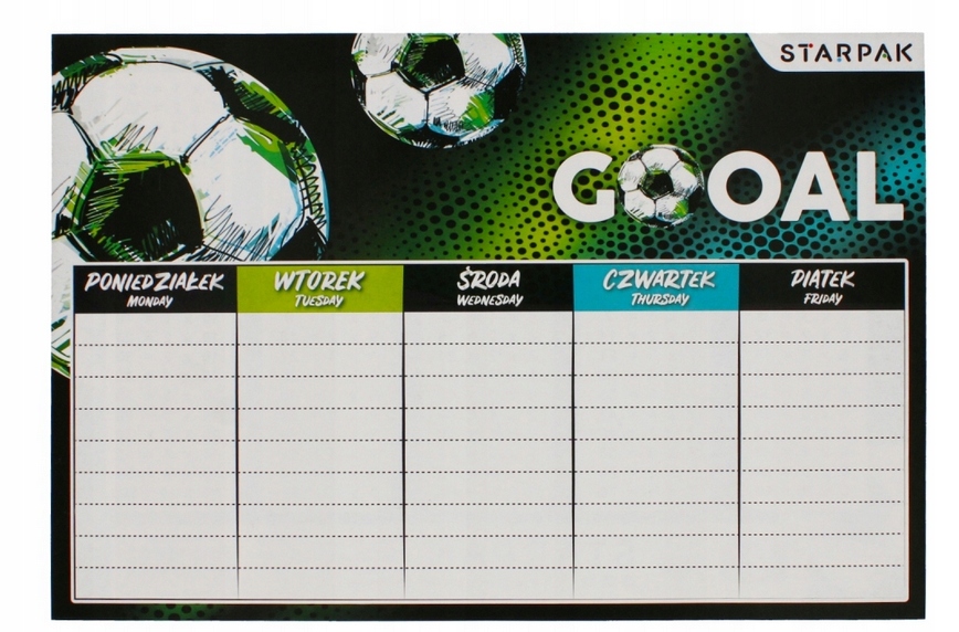 PLAN LEKCJI+TABLICZKA MNOŻENIA STARPAK FOOTBALL - 12520644991 - oficjalne archiwum Allegro