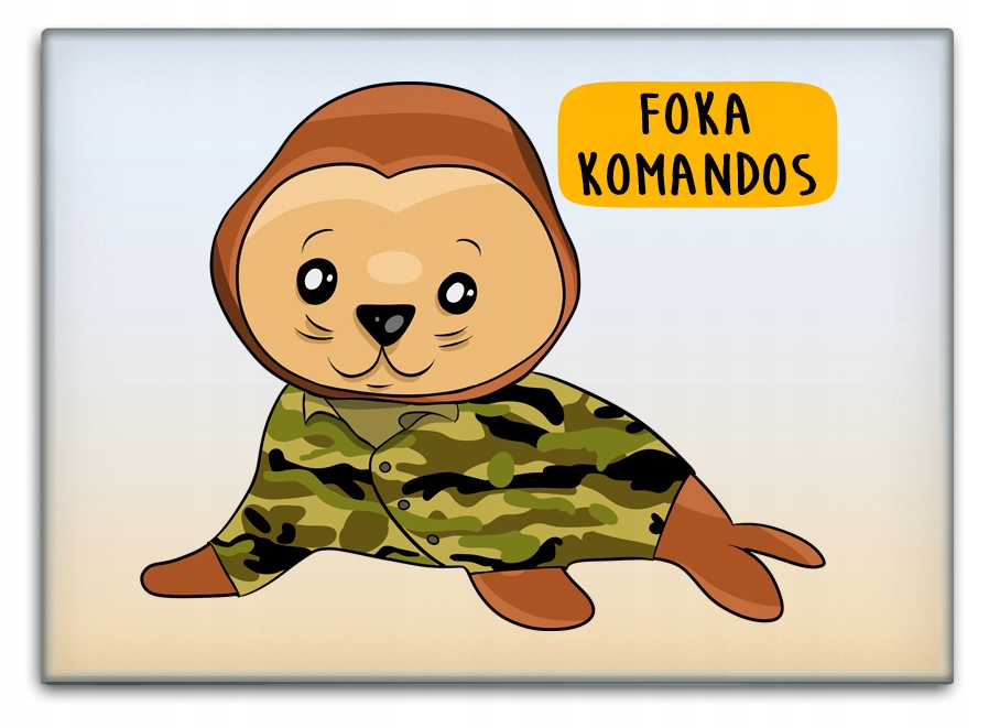 Szklany magnes na lodówkę komando foki komandos - 12081577756 ...