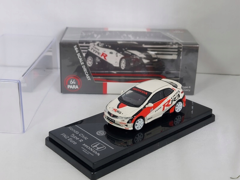Paragon 1:64 Honda Civic Type R FN2 LHD white red race livery ...