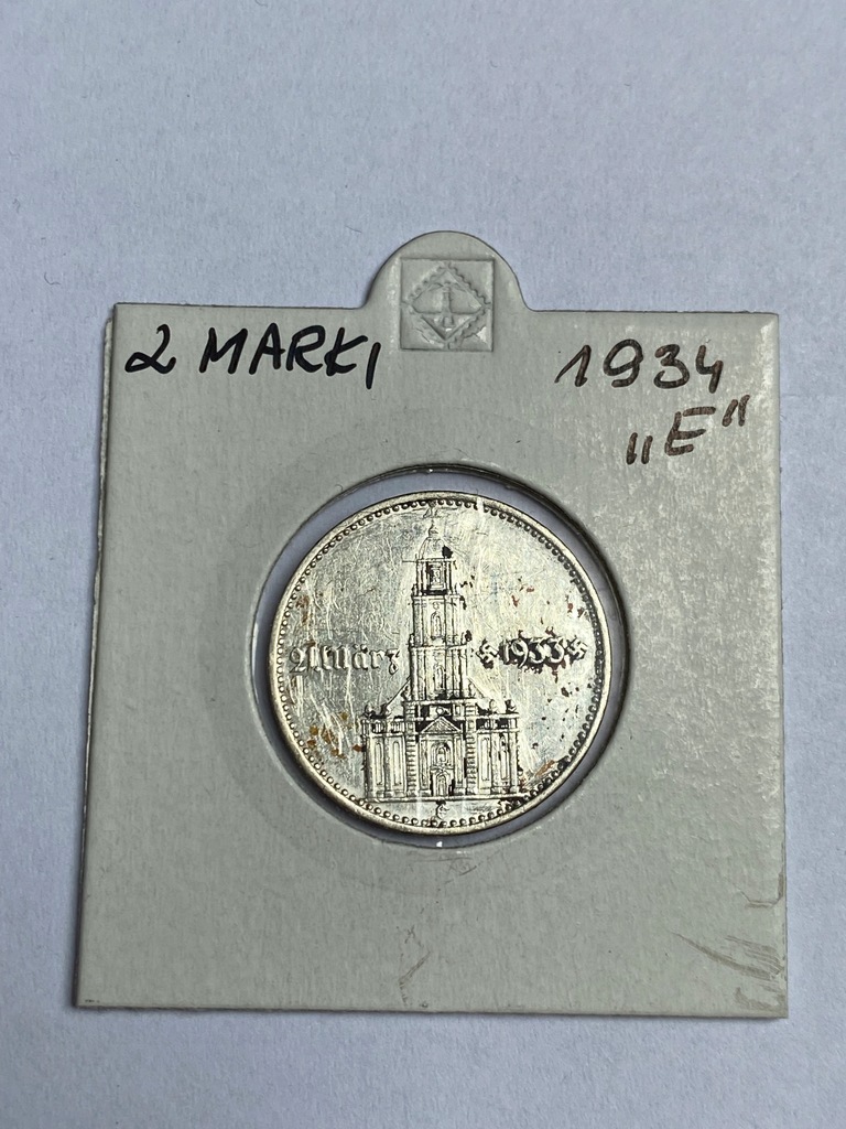 III Rzesza, 2 marki 1934 E , KOŚCIÓŁ SREBRO - 13872586150 - oficjalne ...
