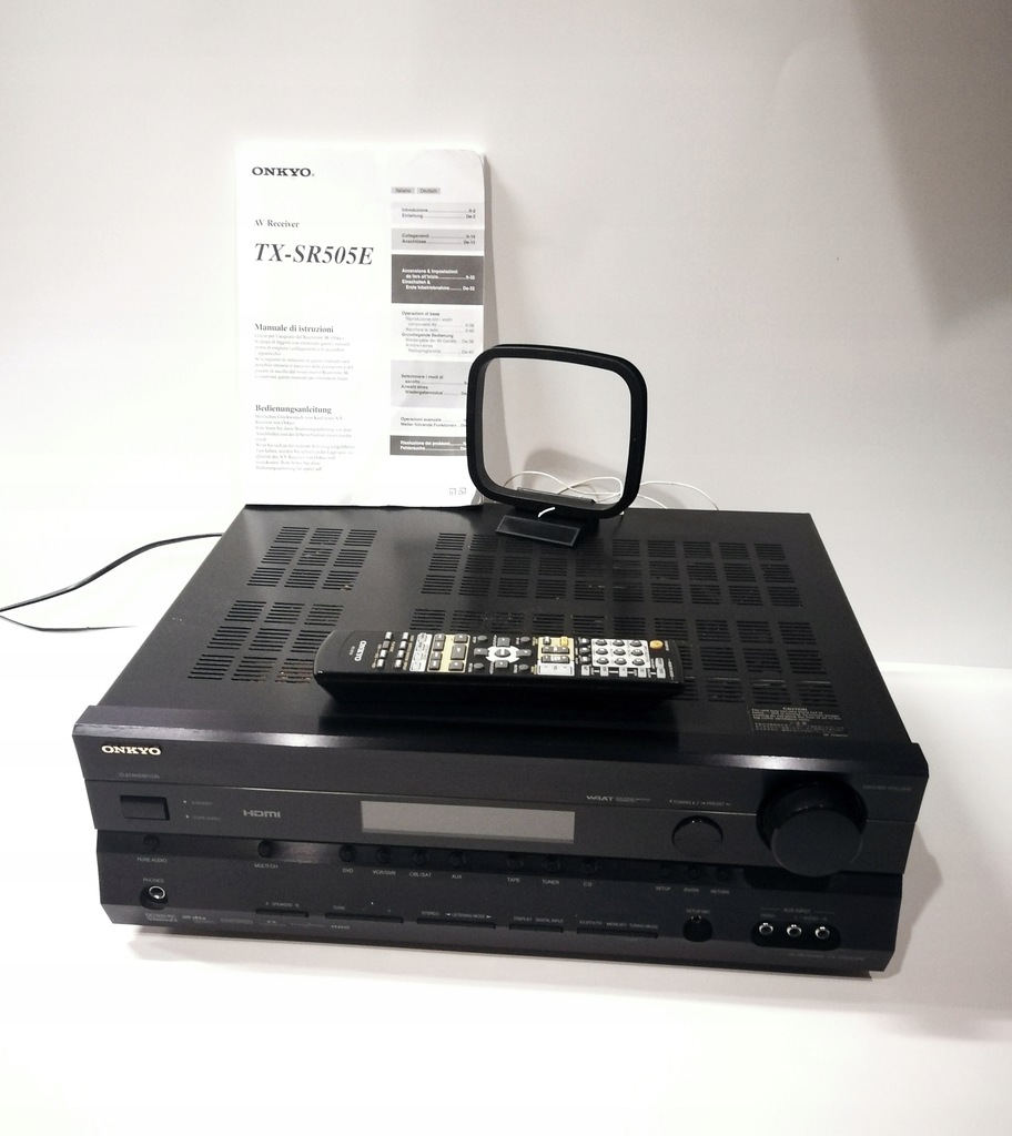 Amplituner Onkyo TX-SR505 E - instrukcja + pilot - 8841315502 - oficjalne archiwum Allegro