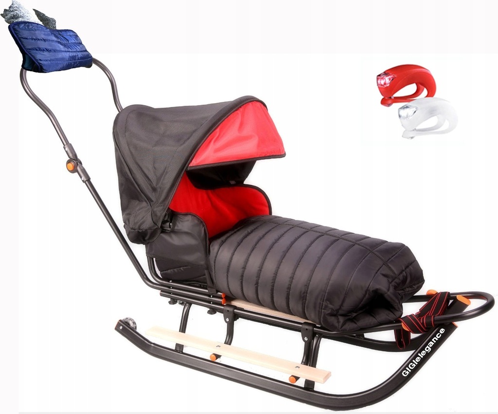 Sanki GiGi SMART dziecięce + KÓŁKA PODNÓŻKI PCHACZ - 7692676723 ...