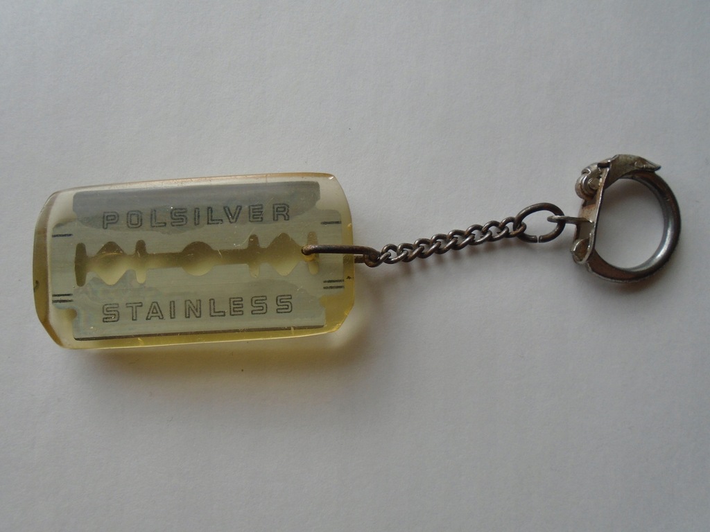 KULTOWY BRELOK = ŻYLETKA W WINYLU = POLSILVER _PRL - 12100570630 ...