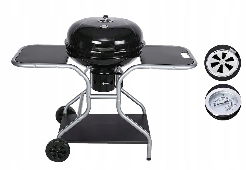 GRILL OGRODOWY WĘGLOWY Z POKRYWĄ POPIELNIK KOŁA - 12668989933 ...