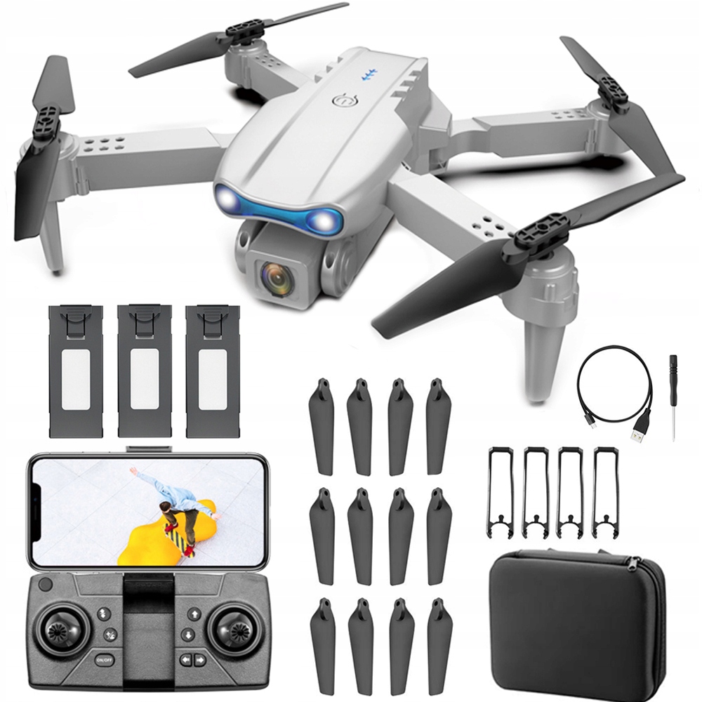 DRON E99 PRO 2 KAMERY 4K WIFI ZABAWKA ZAWIS 250m - 14180209556 ...