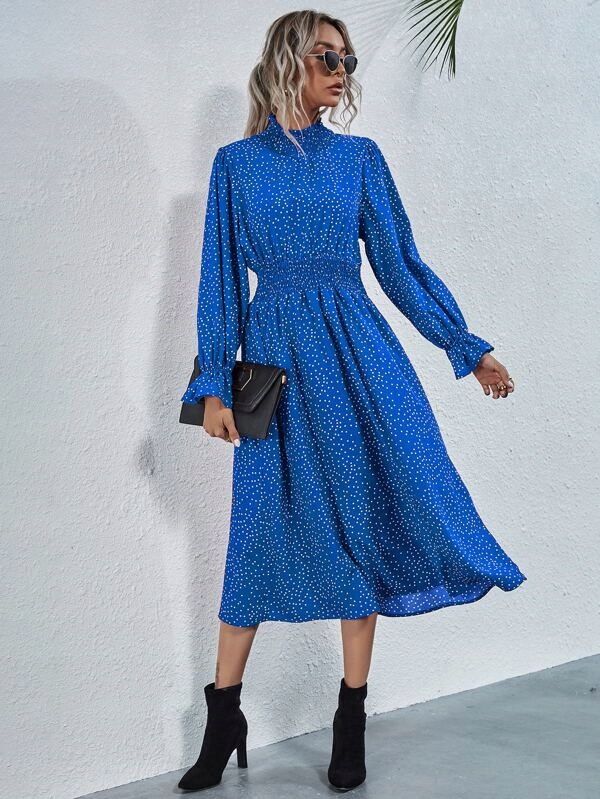 SHEIN NIEBIESKA SUKIENKA PROSTA KROPKI RS H187053 - 13688252330 - oficjalne archiwum Allegro