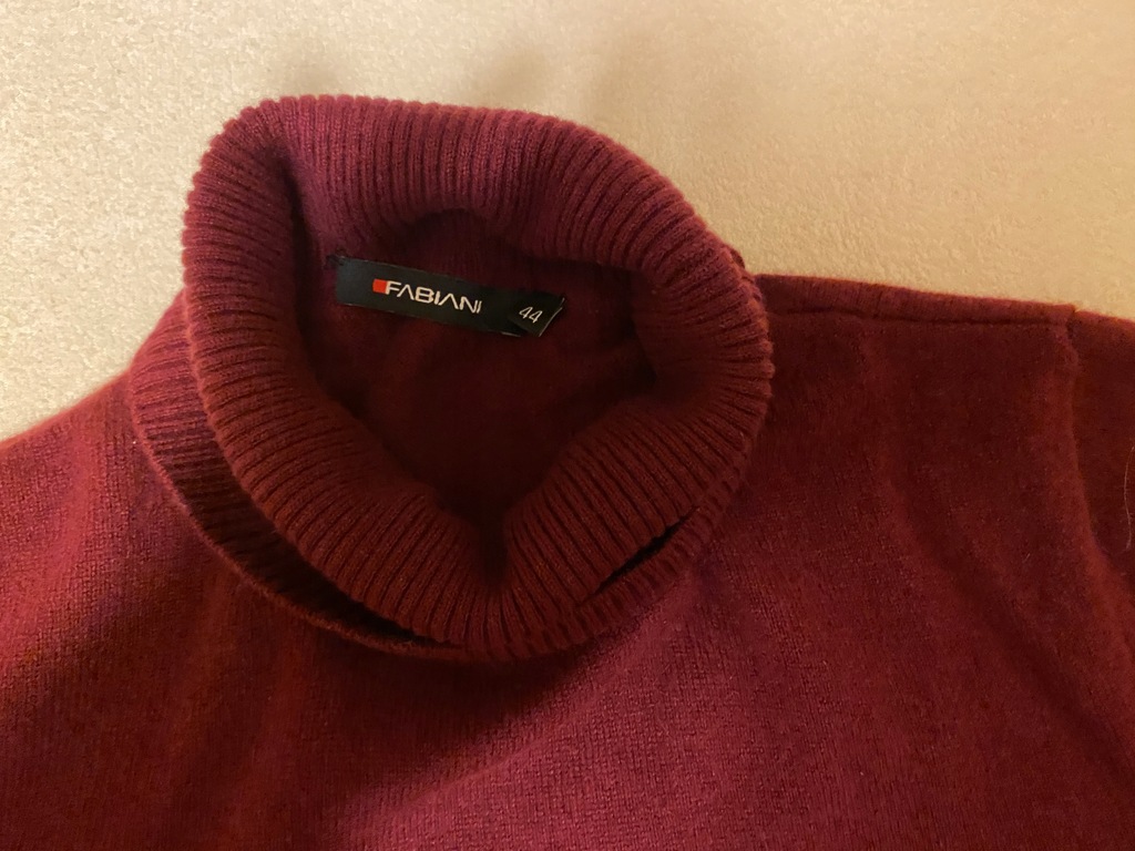 Fabiani, bordowy golf, 100% kaszmir; r.44 - 11431982050 - oficjalne ...