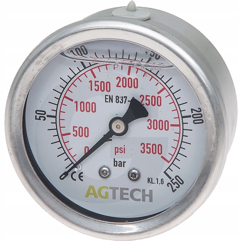 Manometr glicerynowy 0-250 BAR Przyłącze tylne 1/4 - 11265283394 - oficjalne archiwum Allegro