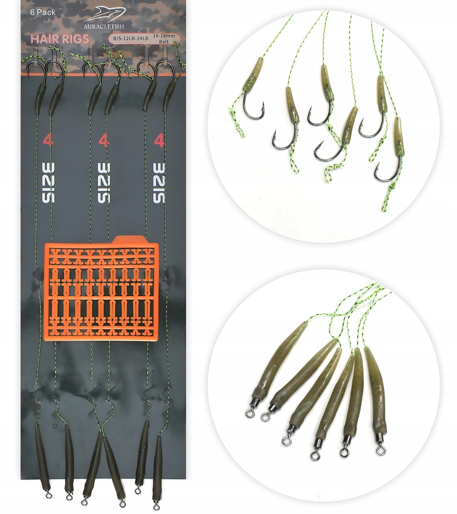 PRZYPONY KARPIOWE PLECIONKA Z WŁOSEM HAK 8 - 11097770437 - oficjalne archiwum Allegro