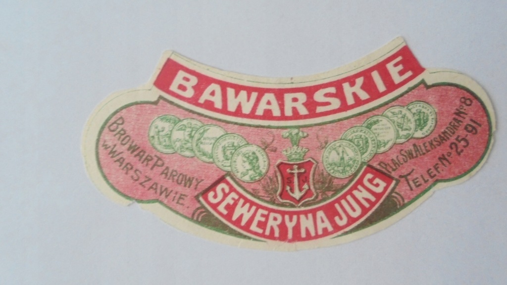 Stara etykieta browar Warszawa Jung - 13326156667 - oficjalne archiwum Allegro