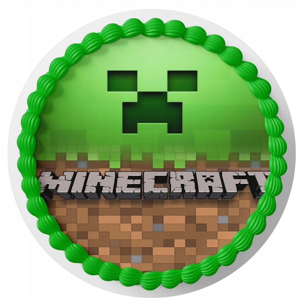 OPŁATEK NA TORT 26 CM MINECRAFT + NAPIS GRATIS - 12532121945 ...