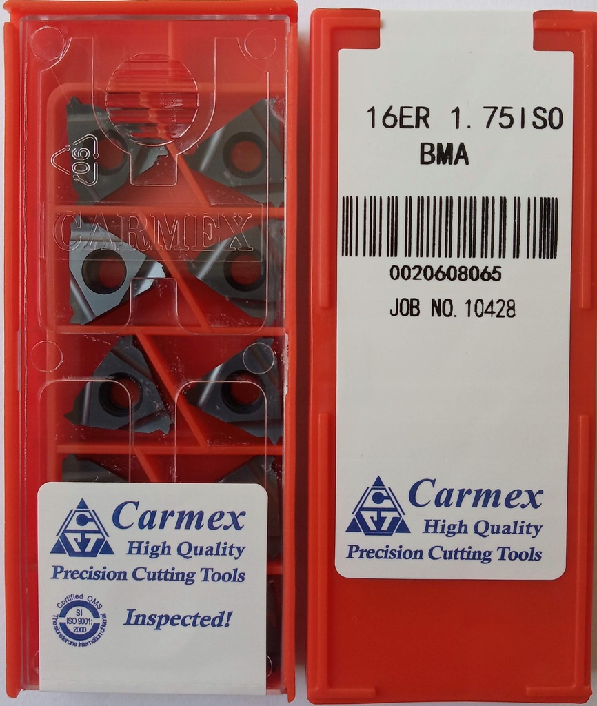 16ER 1.75 ISO BMA Carmex płytki do gwintowania - 12702708104 ...