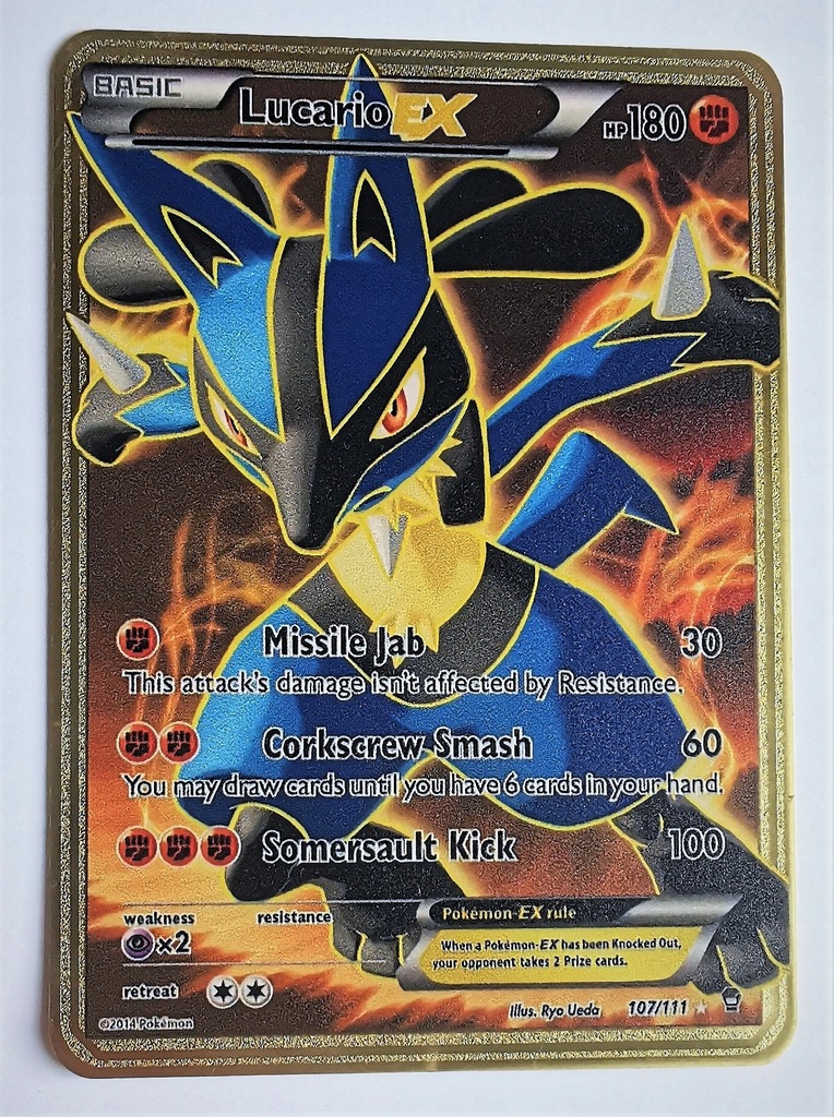 Pokemon Mega Lucario EX Full Art Metalowa Karta - 13374885583 - oficjalne archiwum Allegro