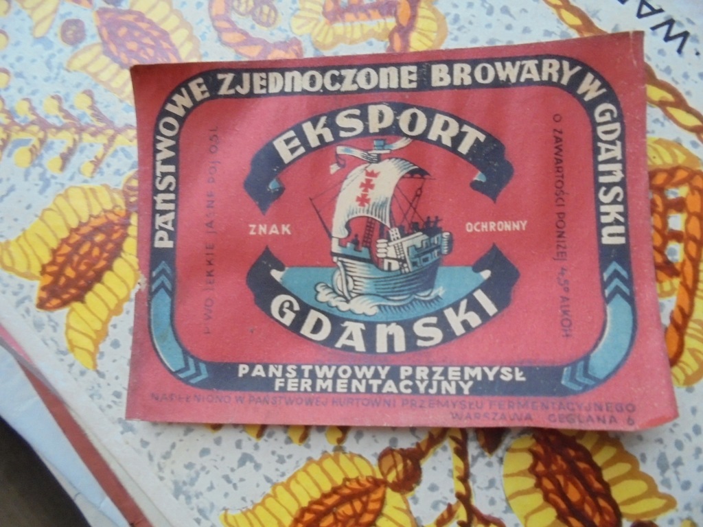 Stara etykieta browar Gdańsk - 10738610576 - oficjalne archiwum Allegro