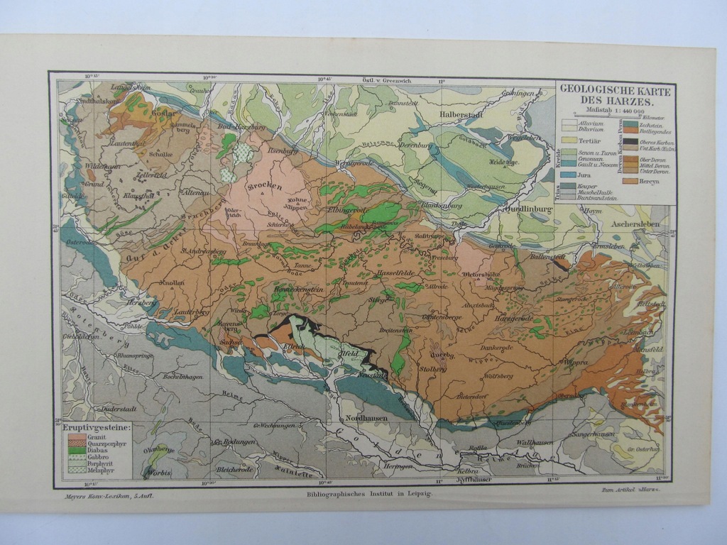 NIEMCY GÓRY HARZ mapa geologiczna 1897 r. - 13012208514 - oficjalne ...