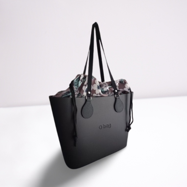 Obag urban standard nero czarny w zestawie szare kwiaty o-bag bagobag ...