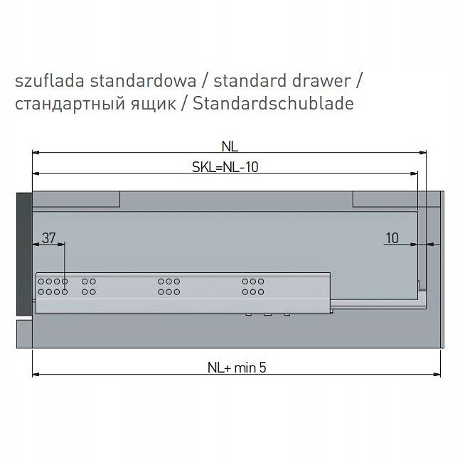Prowadnica GTV MODERN SLIDE L-350 cichy, dolny mon - 7849606480 ...