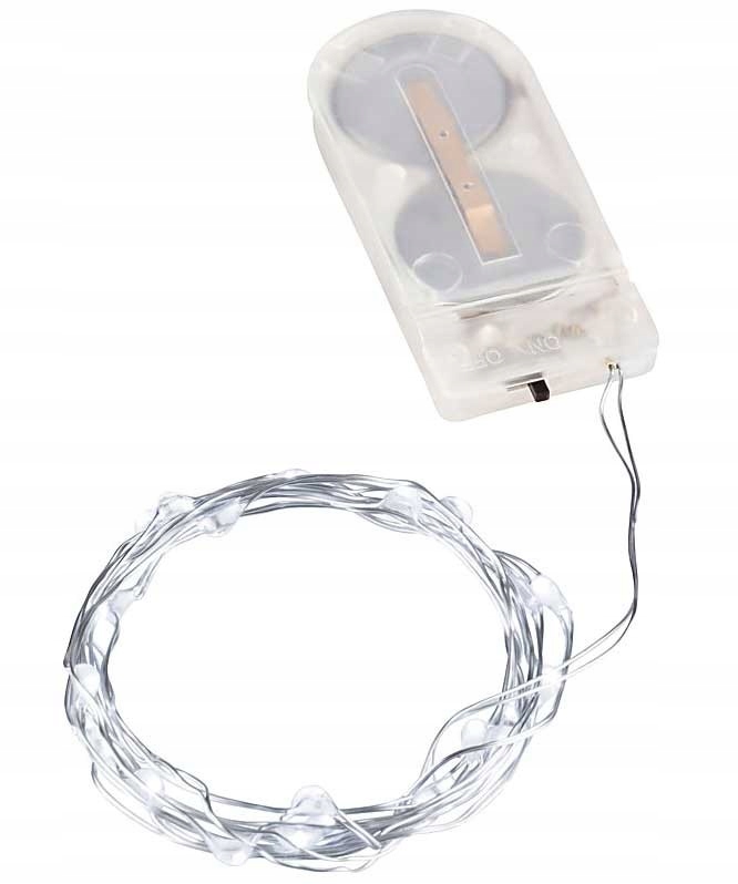 LAMPKI girlanda DRUCIKI 20 diod LED zimna biel - 11299279018 - oficjalne archiwum Allegro
