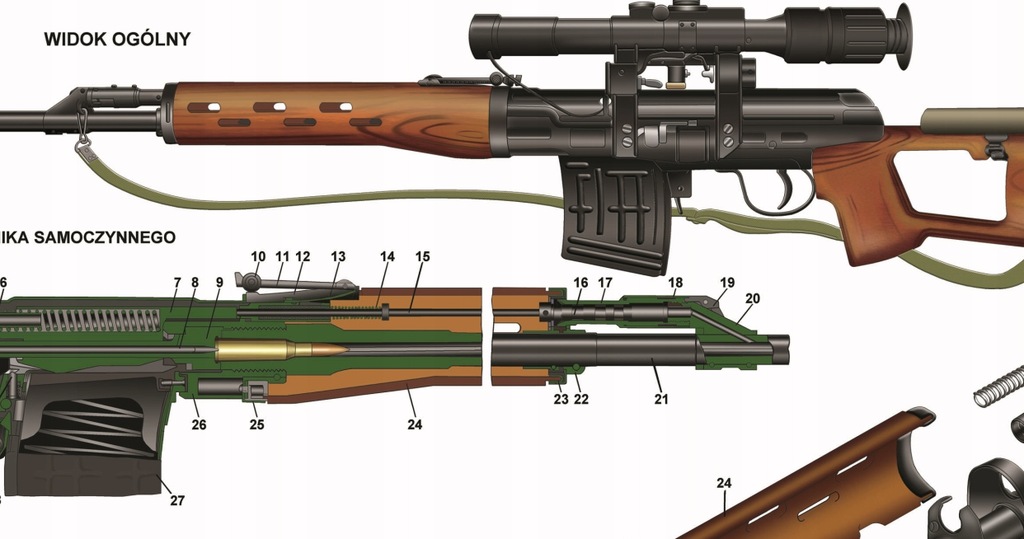 Plansza Plakat SWD Dragunow 32cmx45cm Schemat Broń - 7985543986 ...