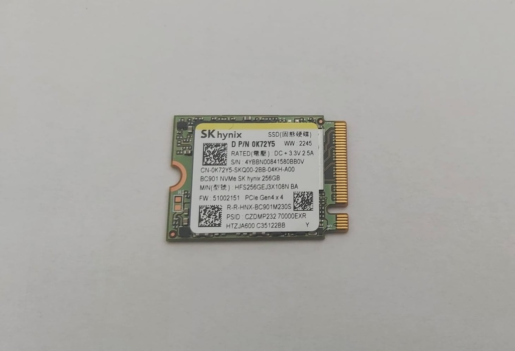 Dysk SK Hynix SSD 256GB NVMe PCI-e 2230 Gen4x4 - 13688407552 - oficjalne archiwum Allegro