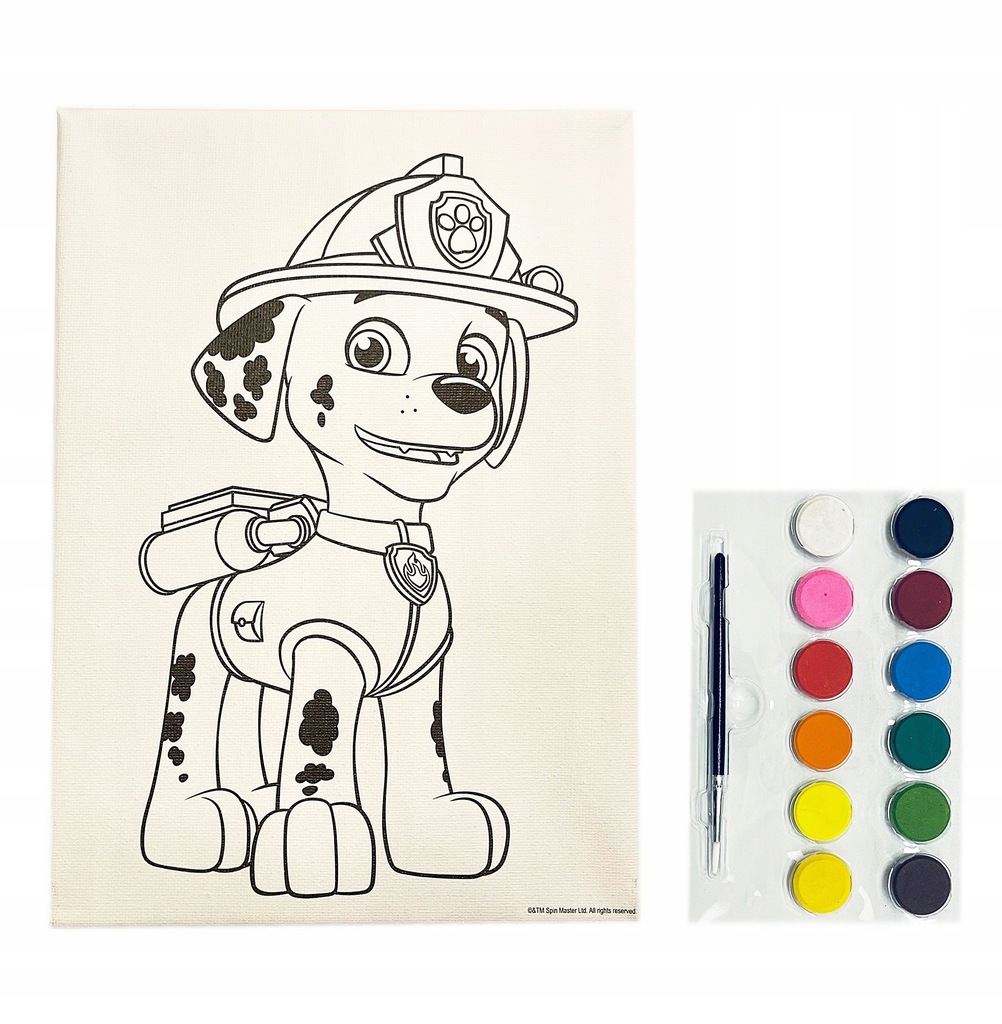 ZESTAW MALARSKI PŁÓTNO RYSUNEK FARBY PSI PATROL W2 - 11317673836 ...