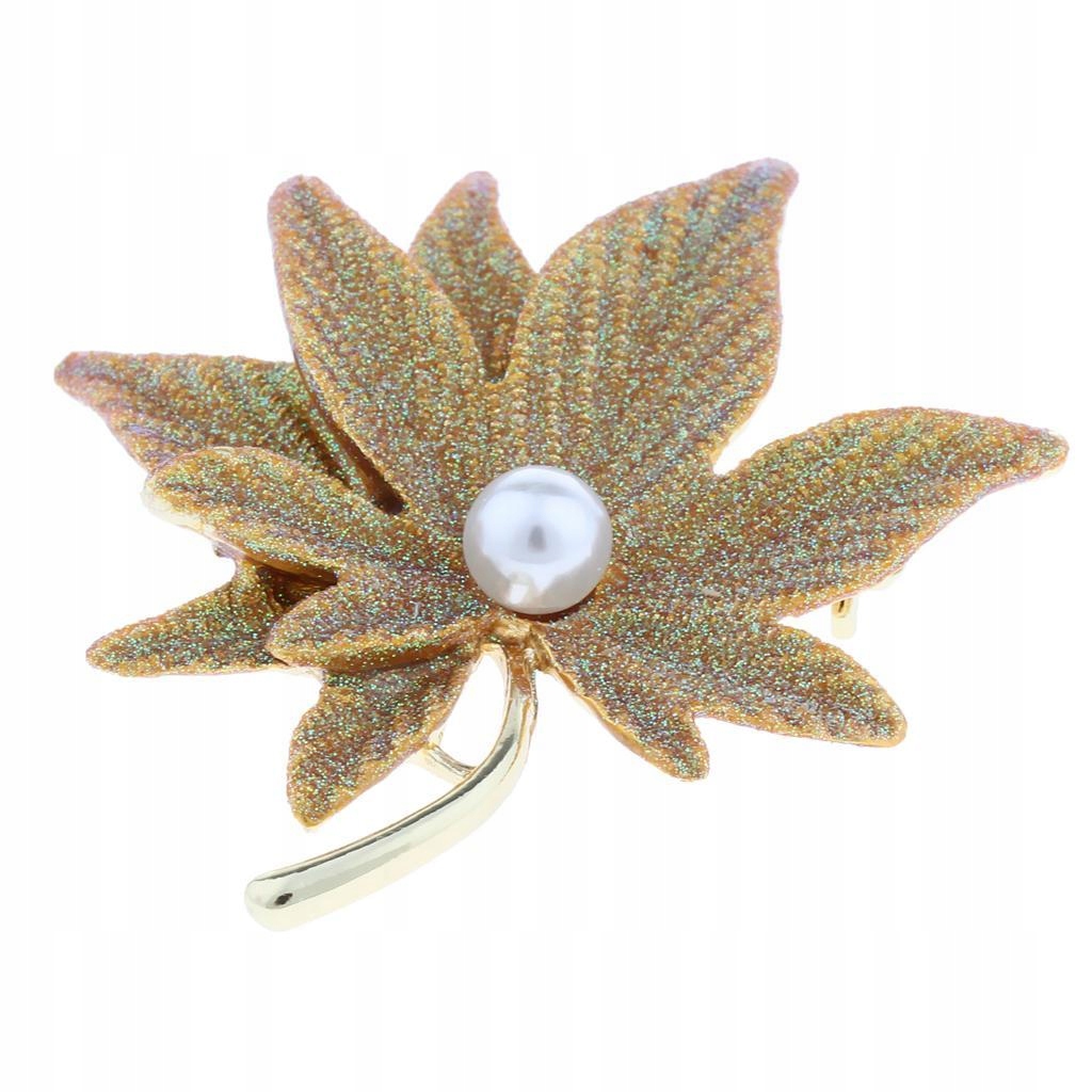 Double Maple Leaves Pearl Brooch Pin White Pearl - 13417371903 ...