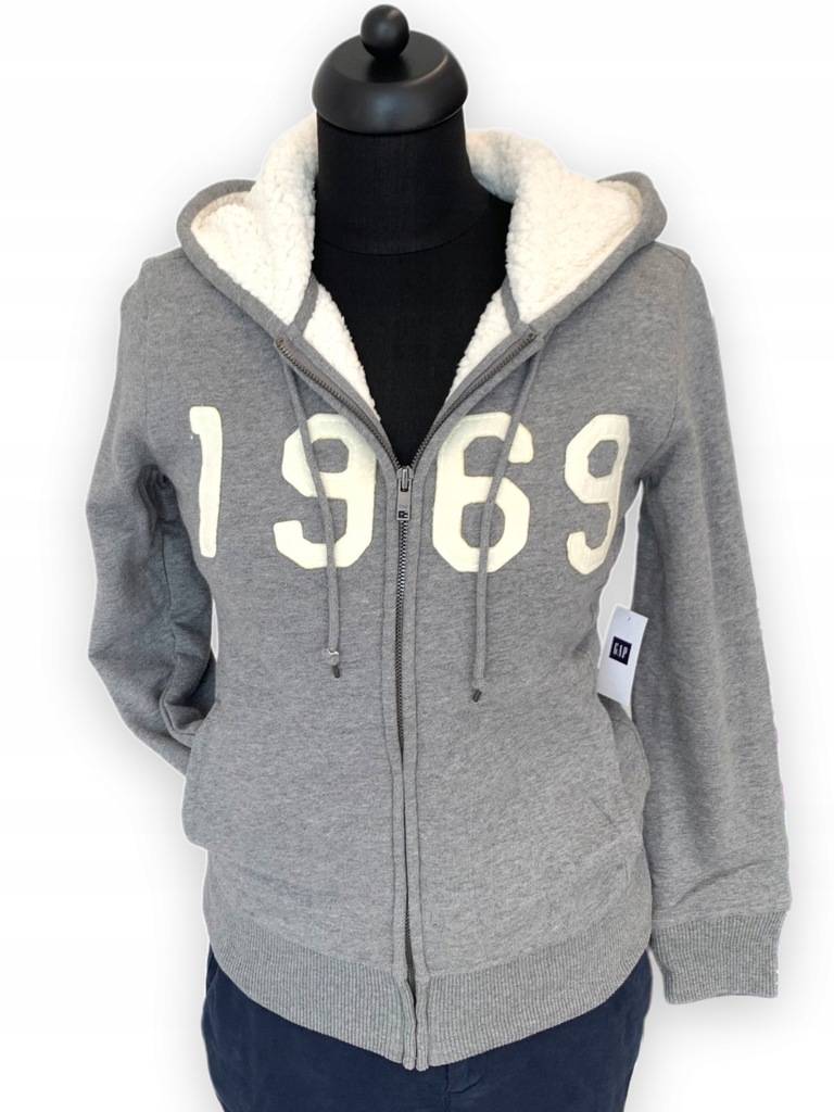 Damska szara bluza GAP XS ocieplana z kapturem - 12601851649 - oficjalne archiwum Allegro