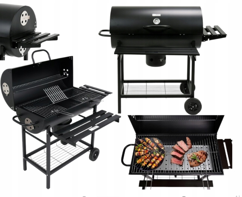 GRILL WĘGLOWY OGRODOWY BECZKA POKRYWA POPIELNIK - 13298886868 ...