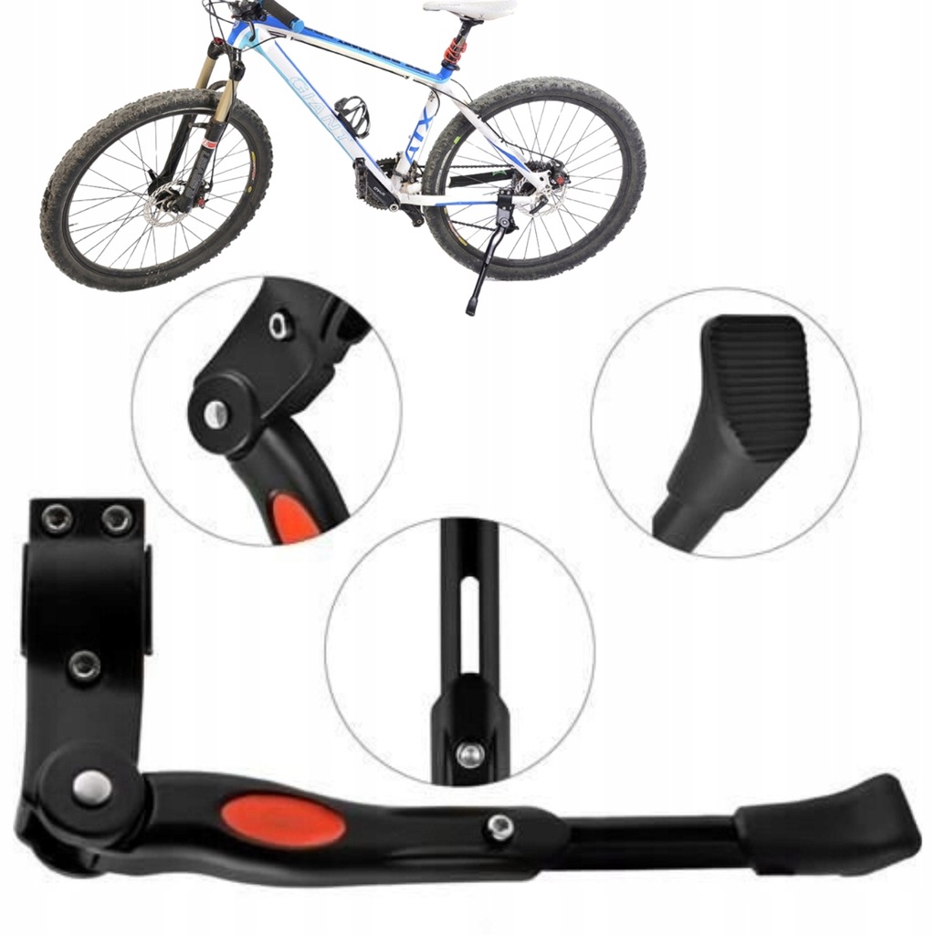 STOPKA ROWEROWA PODPÓRKA DO ROWERU REGULOWANA NÓŻKA od 24 do 28 cali ...