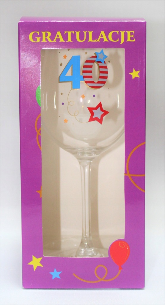Kieliszek na wino 40 urodziny XL prezent na 40 - 11940906069 - oficjalne archiwum Allegro