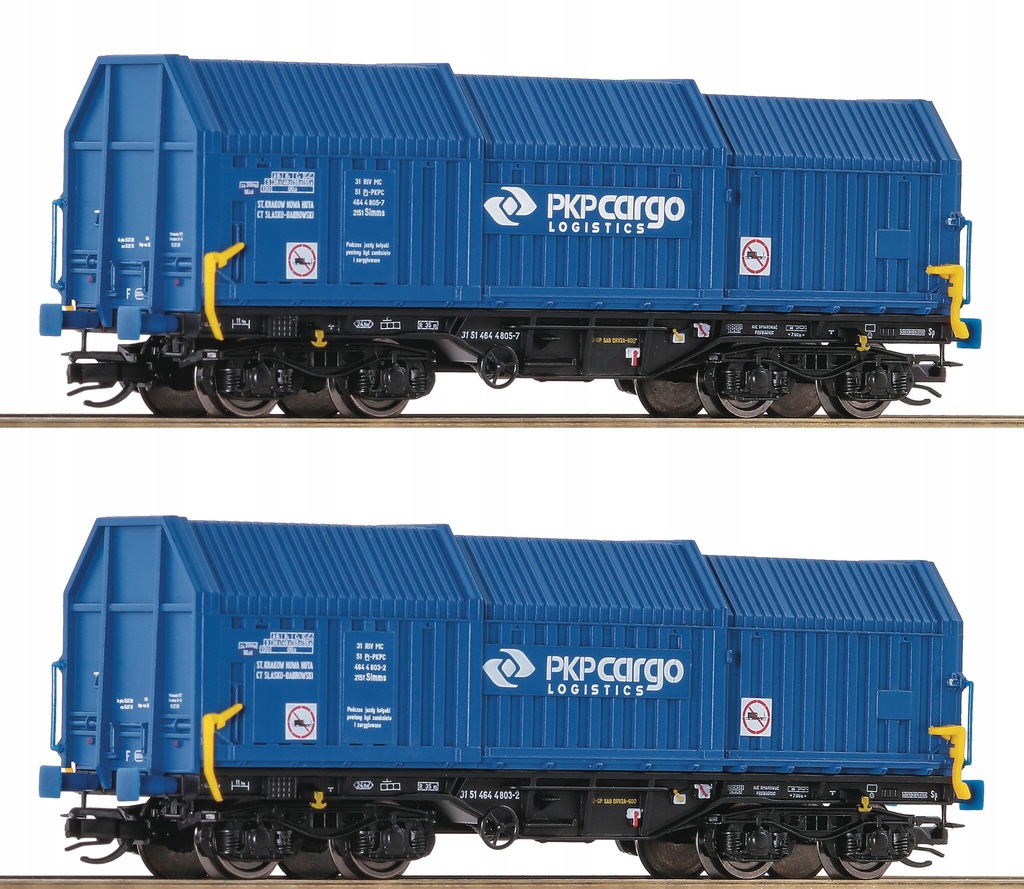 ROCO 6680008 Zestaw 2 wagonów teleskopowych PKP Cargo Ep.VI skala TT ...