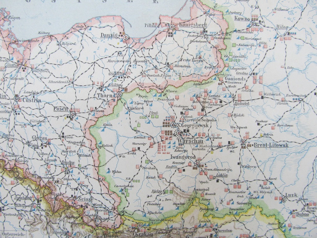 POLSKA KRESY WSCHODNIE DYSLOKACJA WOJSK mapa 1894 - 7027151662 - oficjalne archiwum Allegro