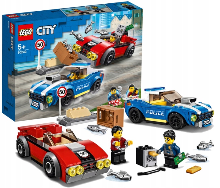 klocki LEGO CITY _ 2 auta POLICJA złodziej POŚCIG - 9796325353 ...