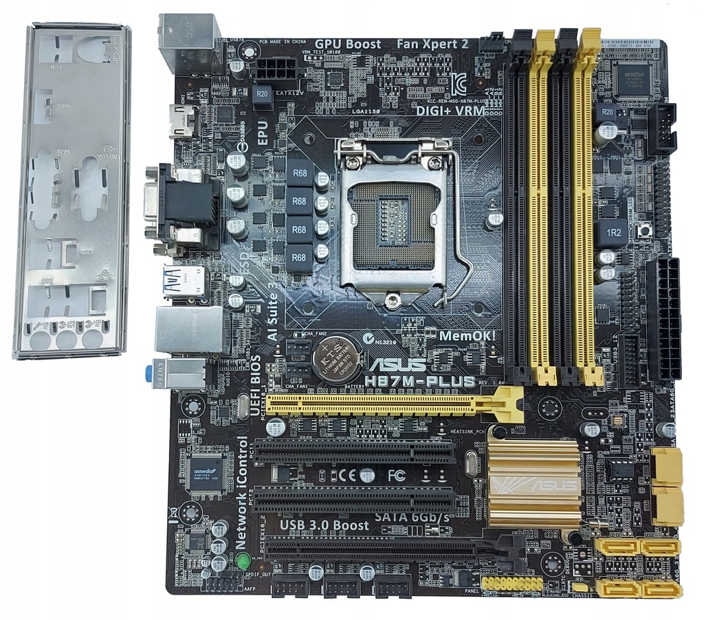 Płyta główna Asus H87M-PLUS mATX Intel Core i3 i5 i7 s1150 4xDDR3 USB3 ...