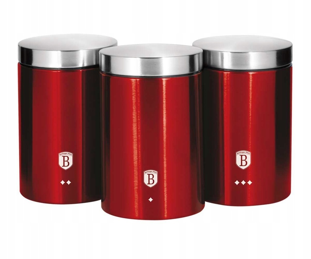 Zestaw 3 Pojemników POJEMNIKI KAWE HERBATE CUKIER - 12463661750 - oficjalne archiwum Allegro