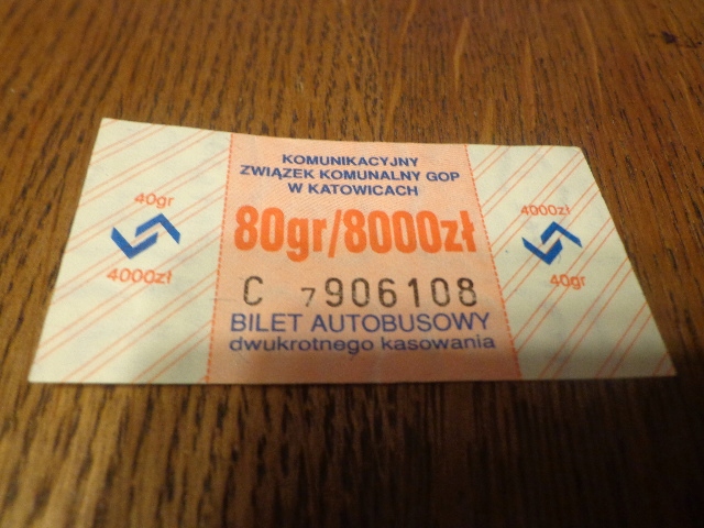 Bilet komunikacja miejska lata 80-90 MZK Katowice - 15152514282 - oficjalne archiwum Allegro