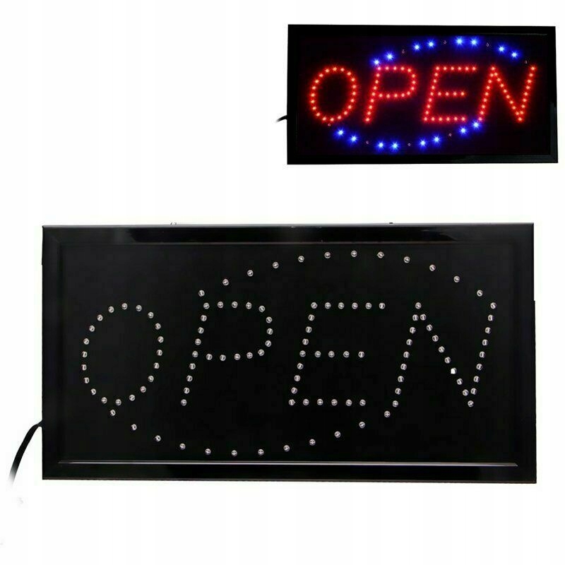 Reklama Neon LED Napis OPEN Tablica Otwarte - 11957557089 - oficjalne ...