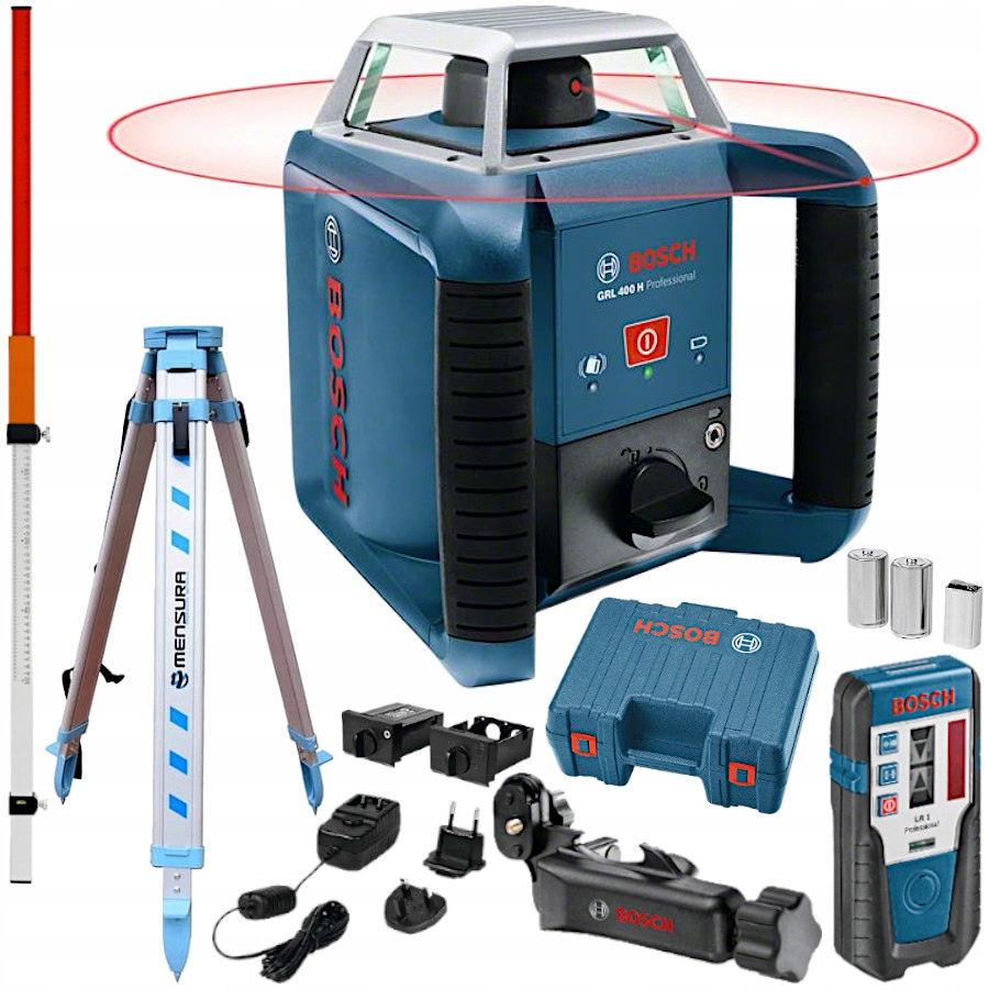 BOSCH NIWELATOR LASEROWY GRL 400 H + STATYW + ŁATA - 11539054111 ...