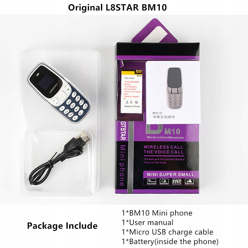 Mini telefon komórkowy L8STAR BM10 dual sim micro - 8641987494 ...