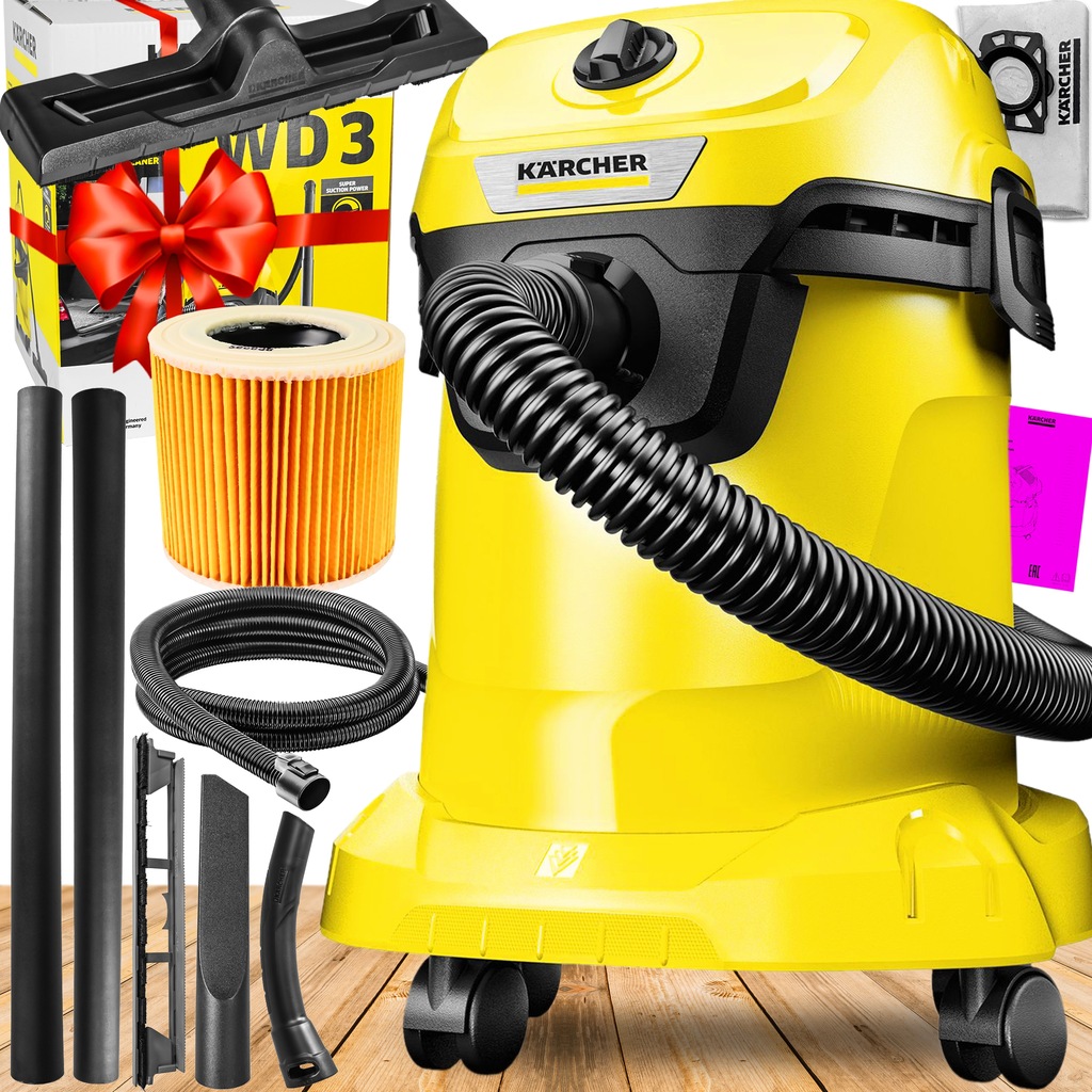ODKURZACZ PRZEMYSŁOWY KARCHER WD 3 TURBO MOC 1400W - 13933633075 - oficjalne archiwum Allegro