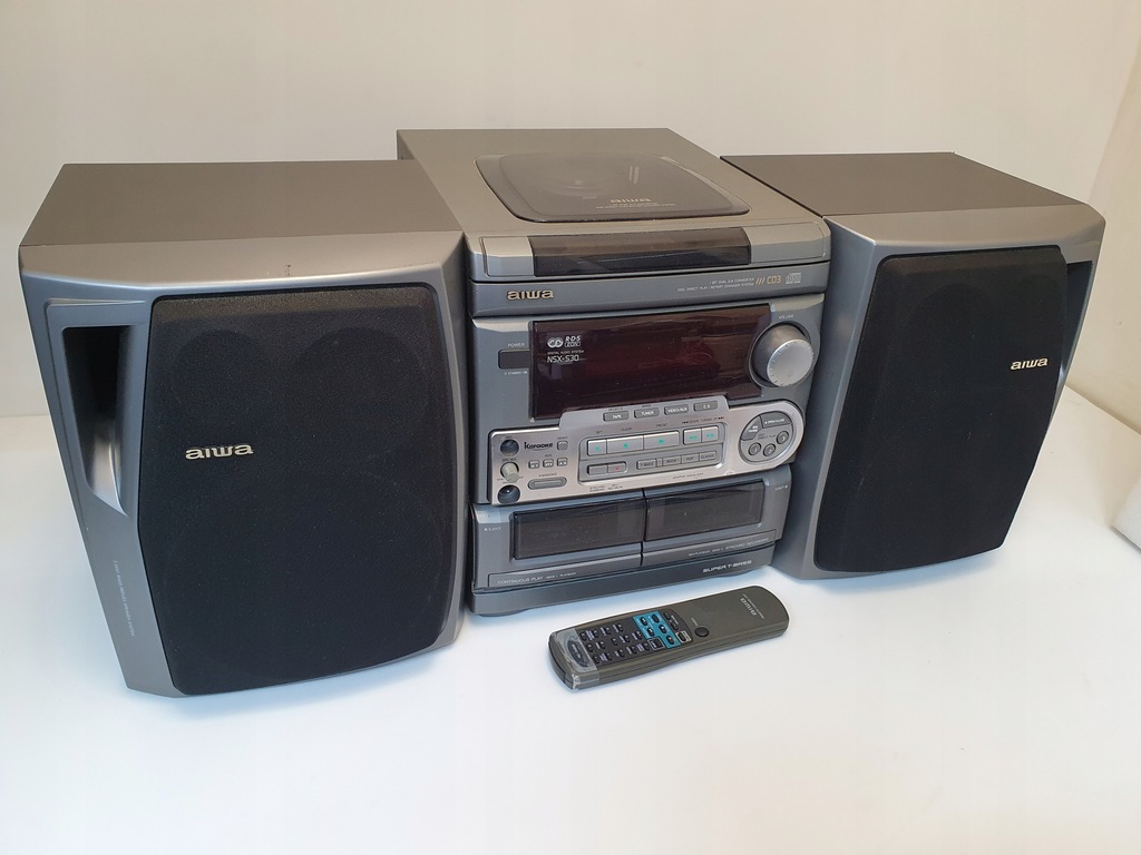 Wieża stereo AIWA SUPER T-BASS NSX-S30 pilot (p) - 14410757755 - oficjalne archiwum Allegro