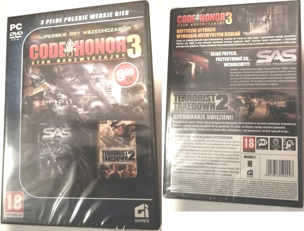 3 gry pc folia akcji wojenne strzelanki snajper pl - 12305147712 ...