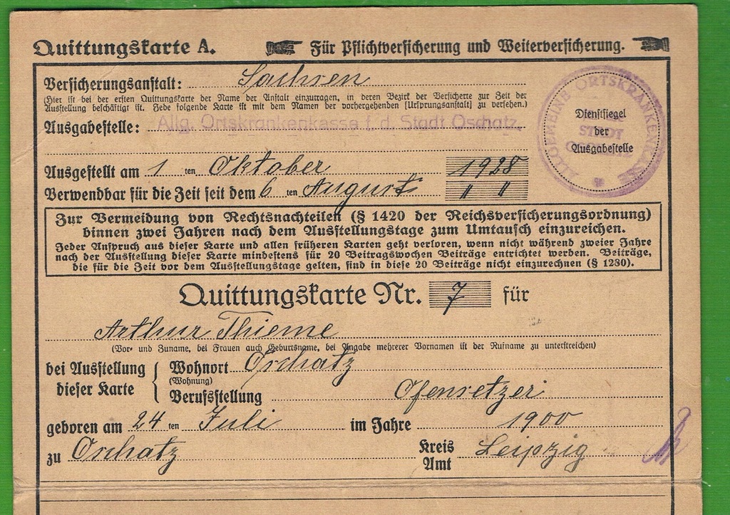 NIEMIECKA z 1928r karta PRACOWNICZA - CZLONKOWSKA* - 10475148379 ... NIEMIECKA z 1928r karta PRACOWNICZA - CZLONKOWSKA* - 10475148379 ...