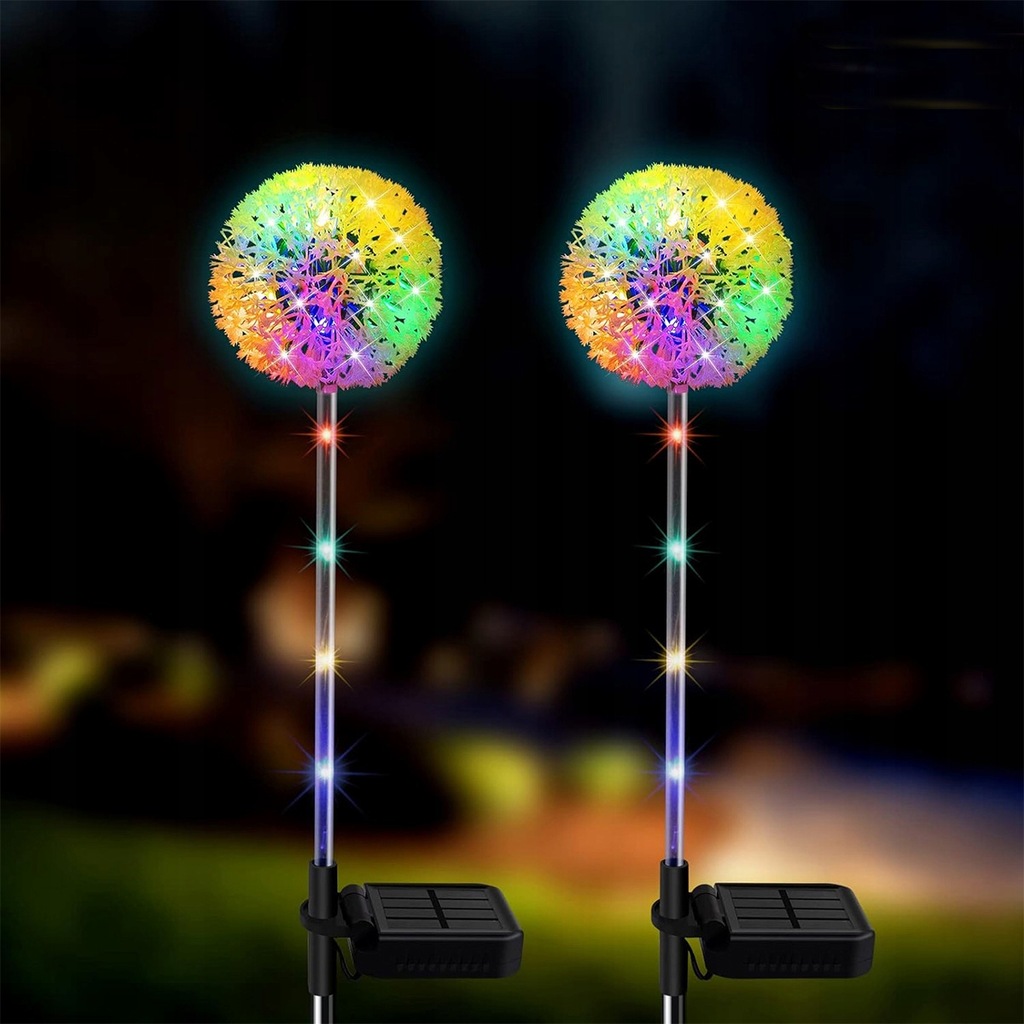 2x LAMPA SOLARNA LED 7 KOLORÓW WBIJANY DMUCHAWIEC OZDOBA OGRODOWA SOLAR - 15822668221 ...