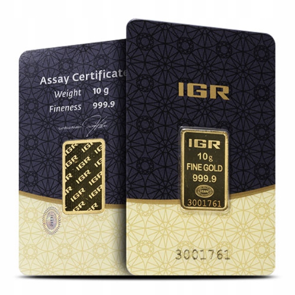 Sztabka 10 gramów Złota LBMA IGR IGR - 12908010112 - oficjalne archiwum Allegro